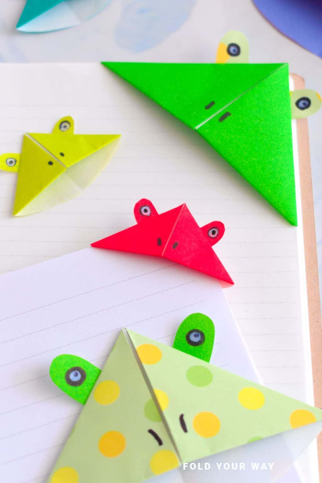 Frog Corner Origami Bookmark | Fold Your Way