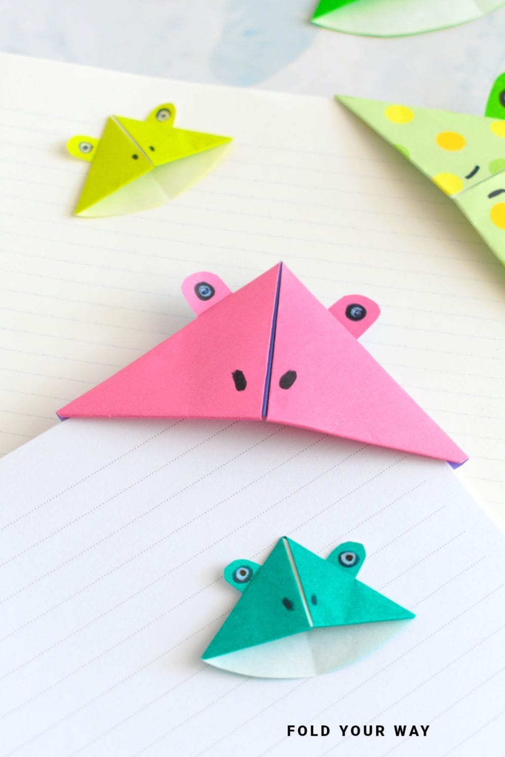 Frog Corner Origami Bookmark | Fold Your Way