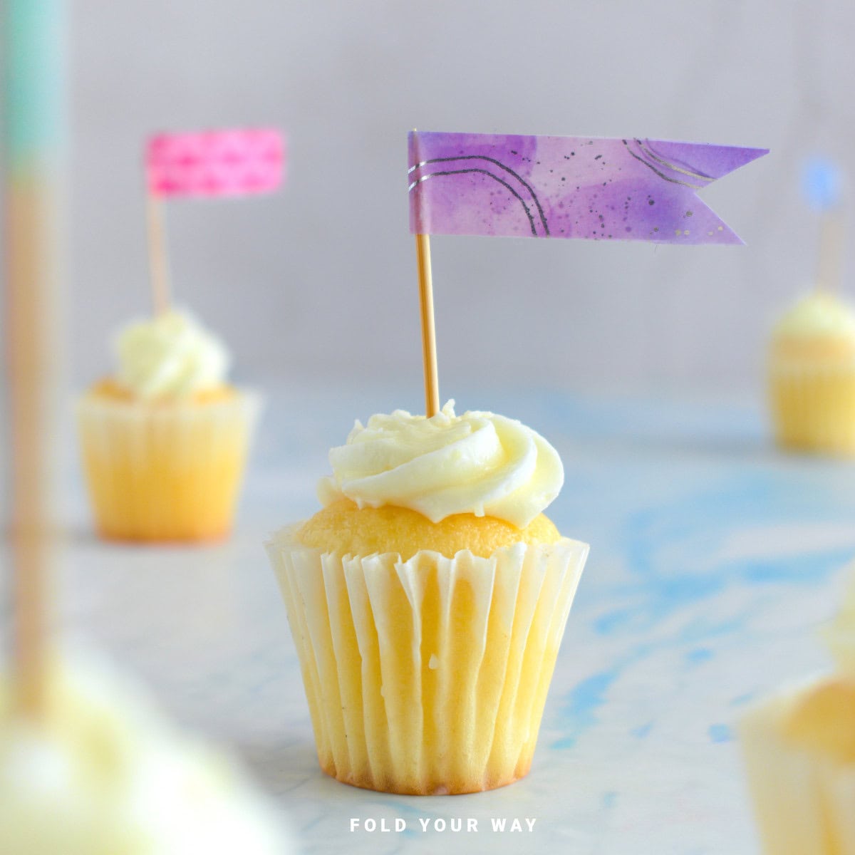 Washi Tape Cake Toppers | Fold Your Way