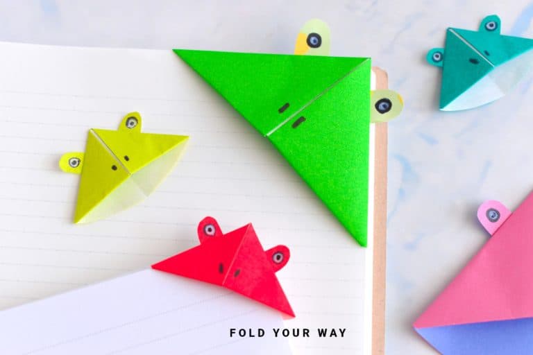 Frog Corner Origami Bookmark | Fold Your Way