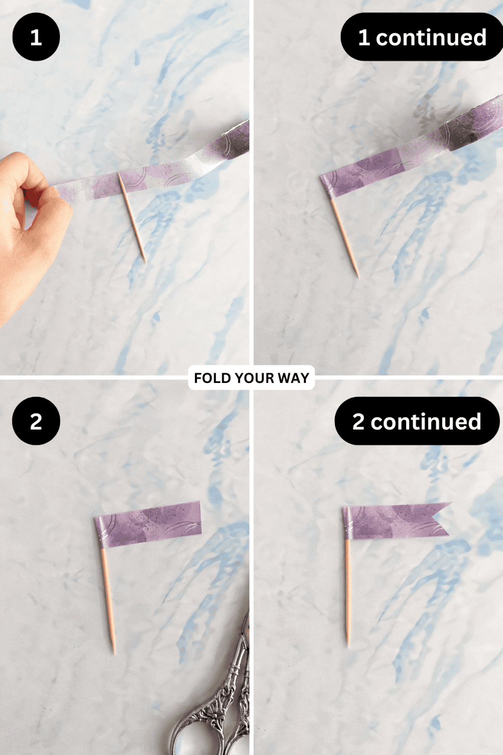 Washi Tape Cake Toppers | Fold Your Way