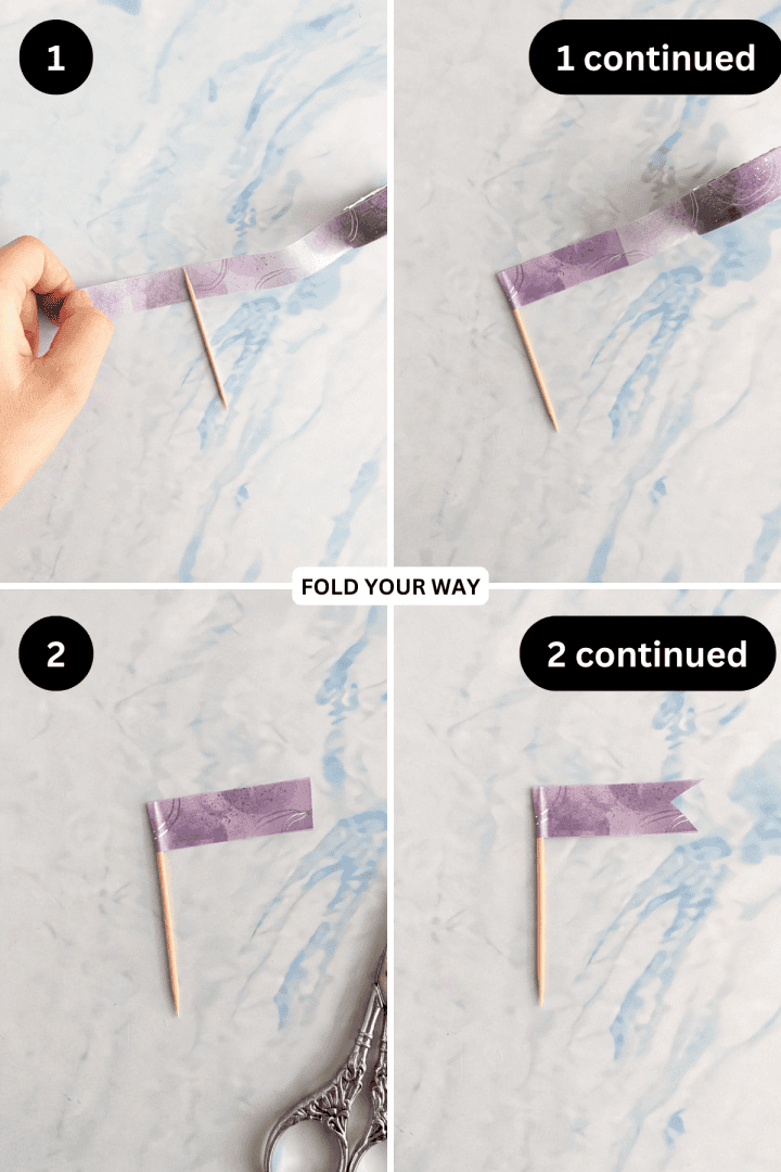 Washi Tape Cake Toppers | Fold Your Way
