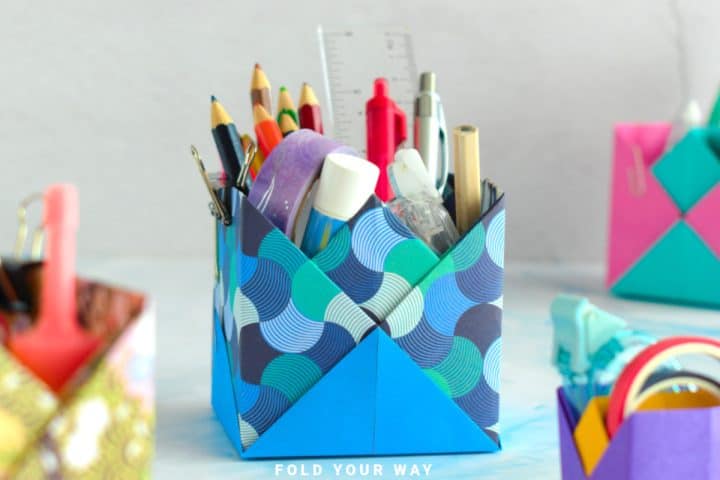 DIY Desk Organizer With Paper | Fold Your Way