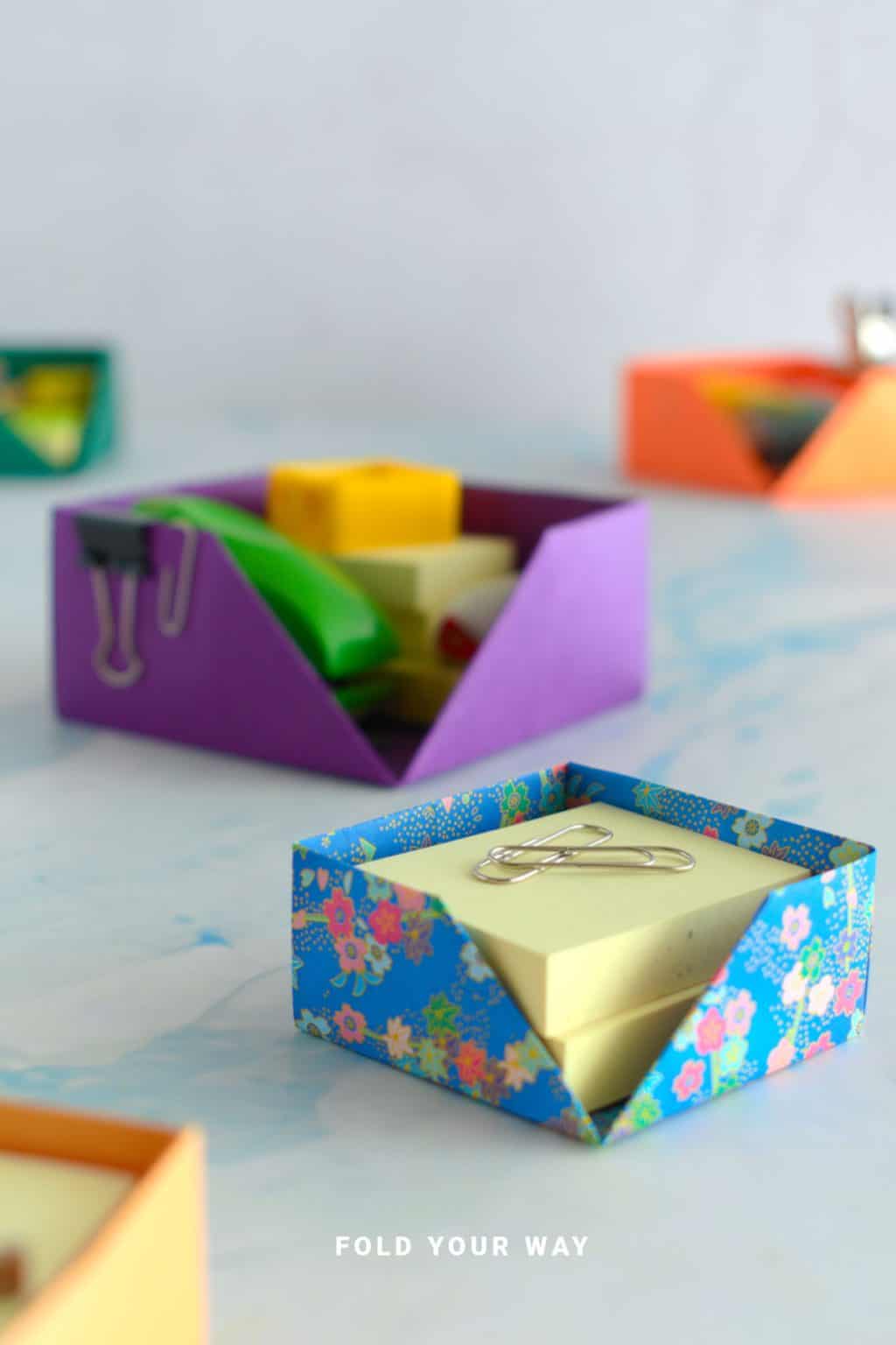 Cube Origami DIY Desk Organizer | Fold Your Way