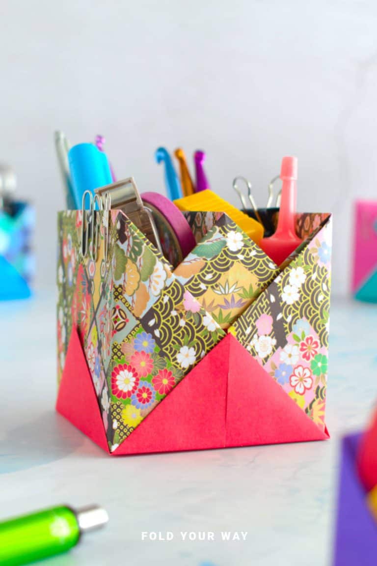 DIY Desk Organizer With Paper | Fold Your Way