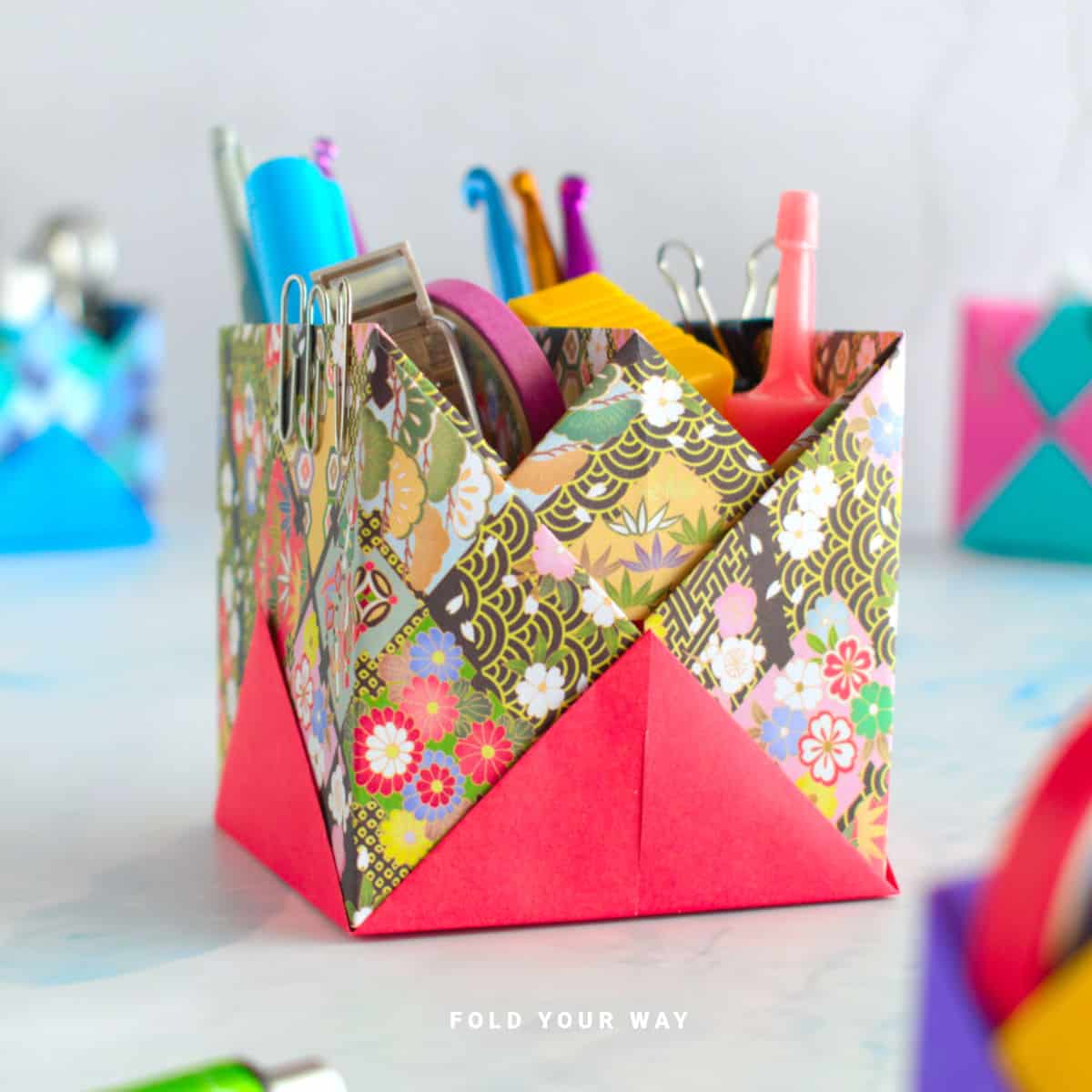 DIY Desk Organizer With Paper | Fold Your Way
