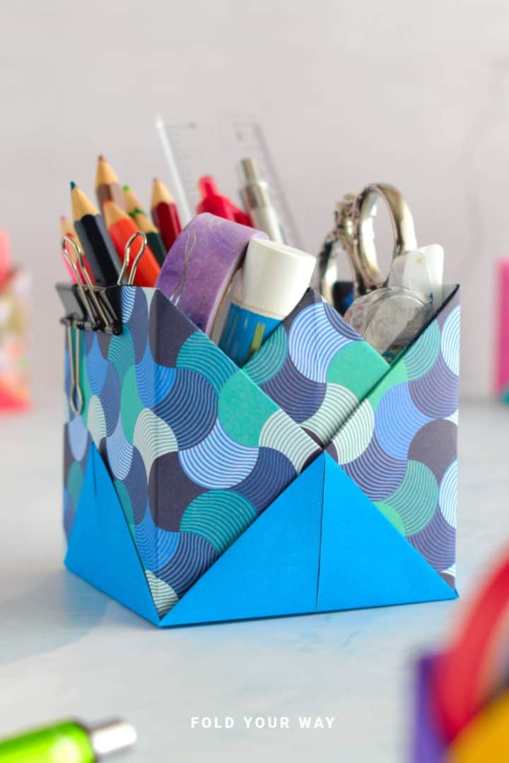 DIY Desk Organizer With Paper | Fold Your Way
