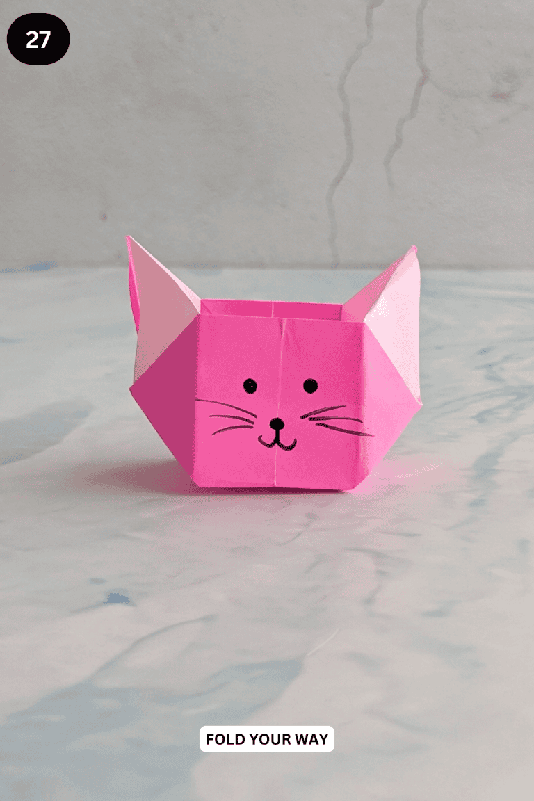 Simple Cat Origami Box | Fold Your Way