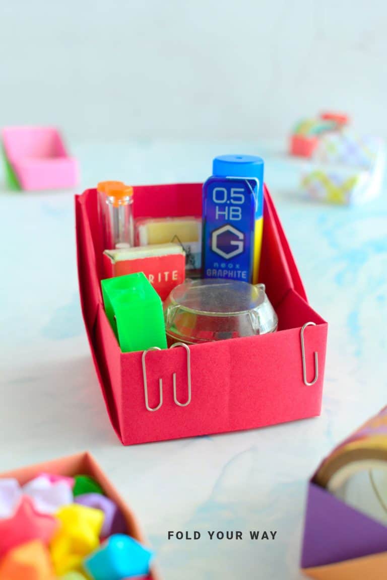 How To Make An Easy Origami Cube Desk Organizer | Fold Your Way