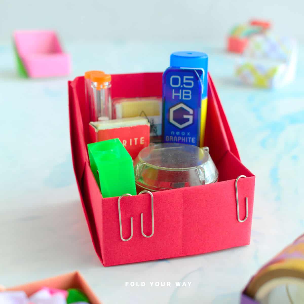 How To Make An Easy Origami Cube Desk Organizer | Fold Your Way