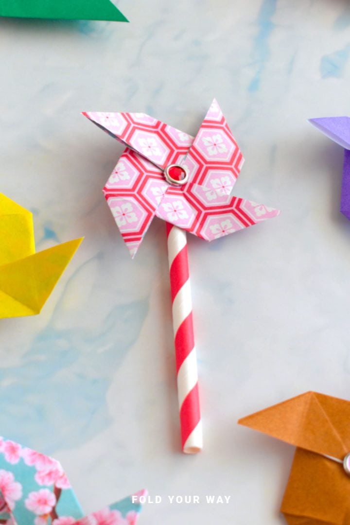 How To Make An Easy Origami Pinwheel | Fold Your Way